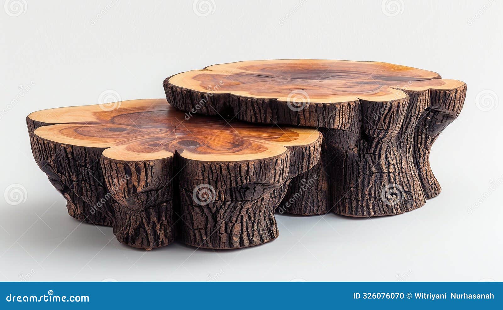 Rustic Wooden Tree Trunk Tabletop Display Stock Illustration ...