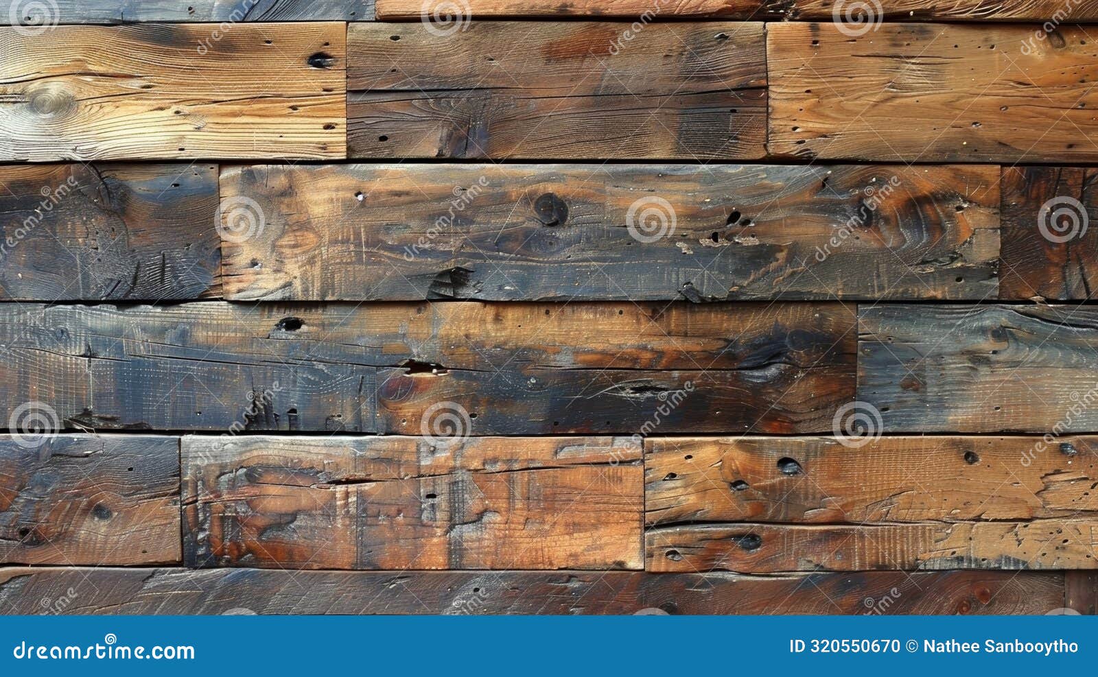 Rustic Wooden Wall Paneling with a Variety of Wood Tones and Textures ...
