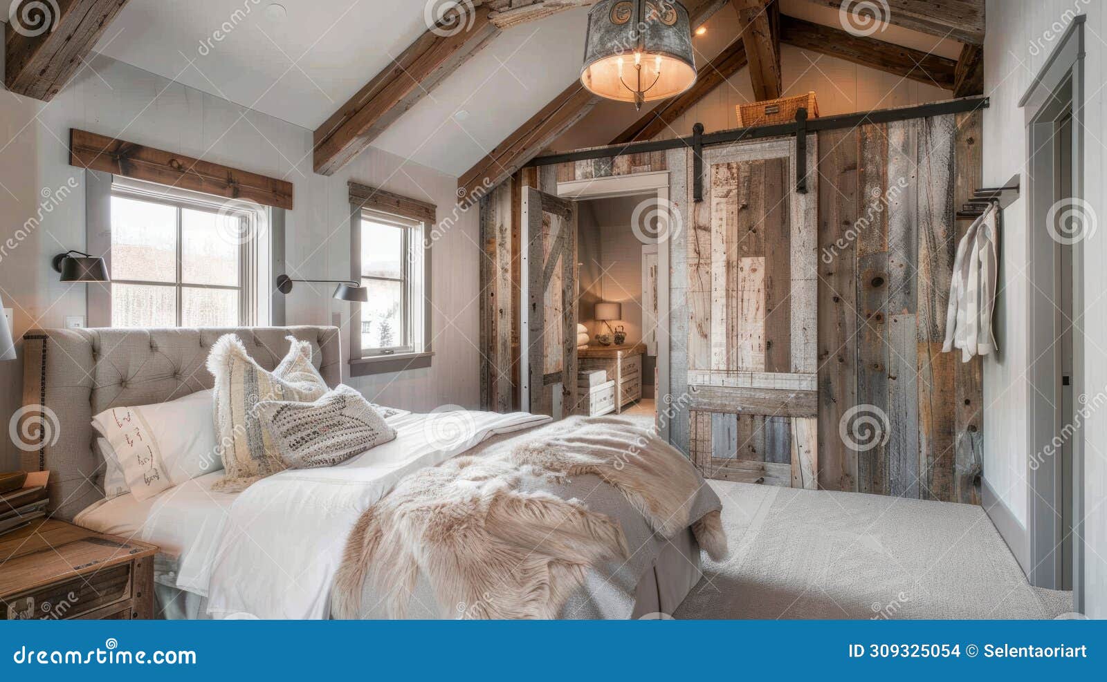 Rustic Wooden Wardrobe Closet Stock Illustration - Illustration of ...