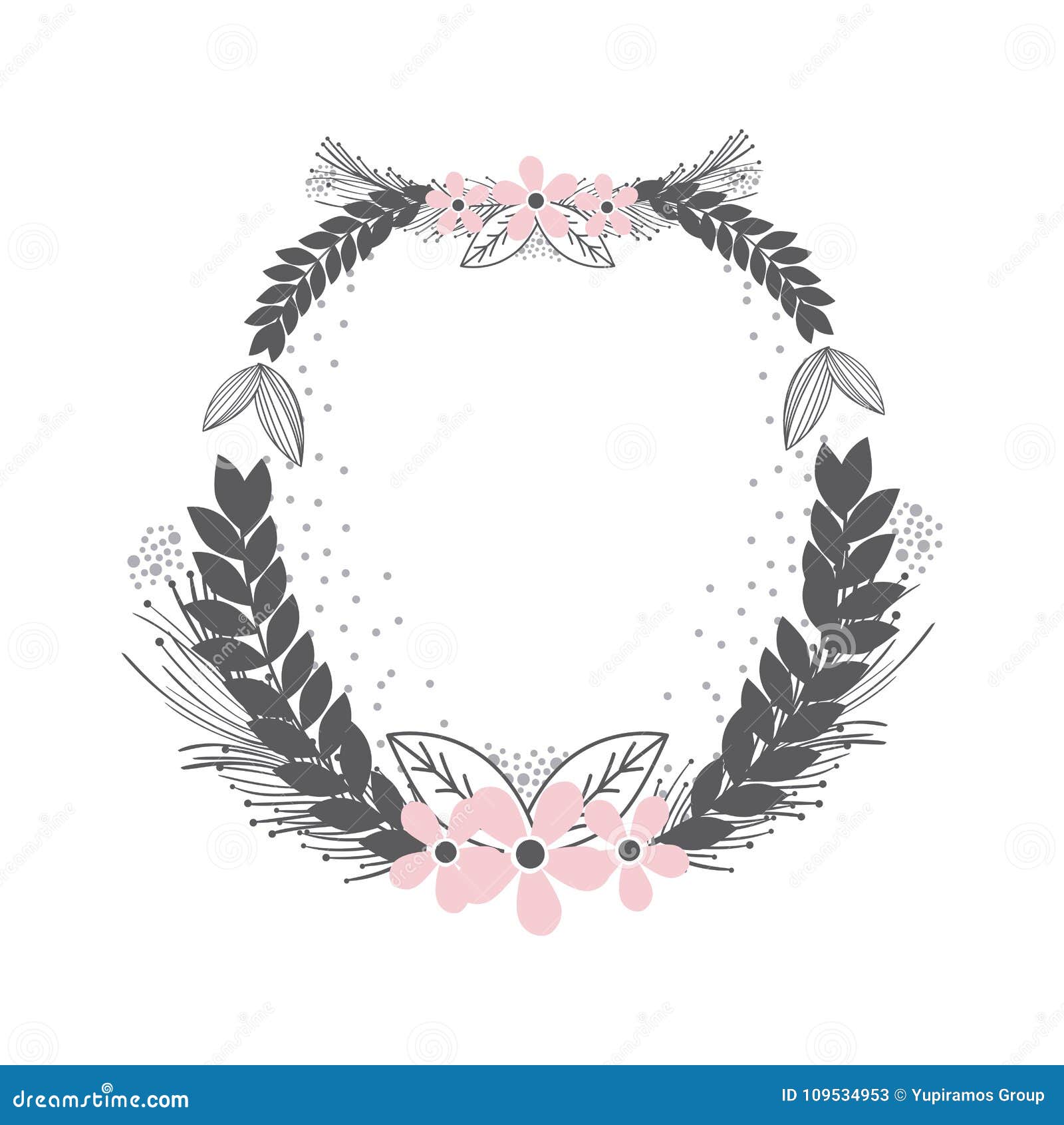 Rustic wreath hand drawn stock vector. Illustration of botanical ...
