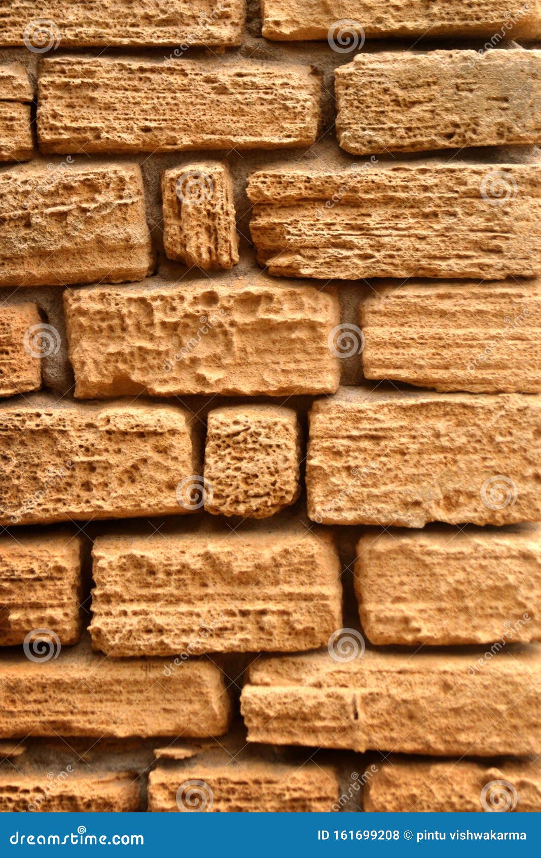 Rustic Yellow And Textured Brick Wallpaper Stock Photo - Image of ...