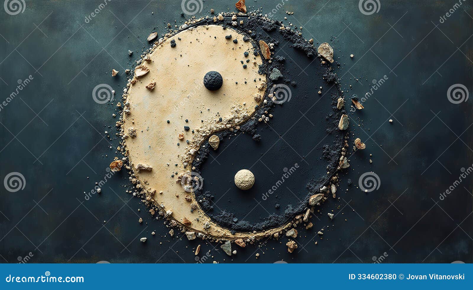 Rustic Yin And Yang Symbol With Disrupted Surface Texture Stock ...