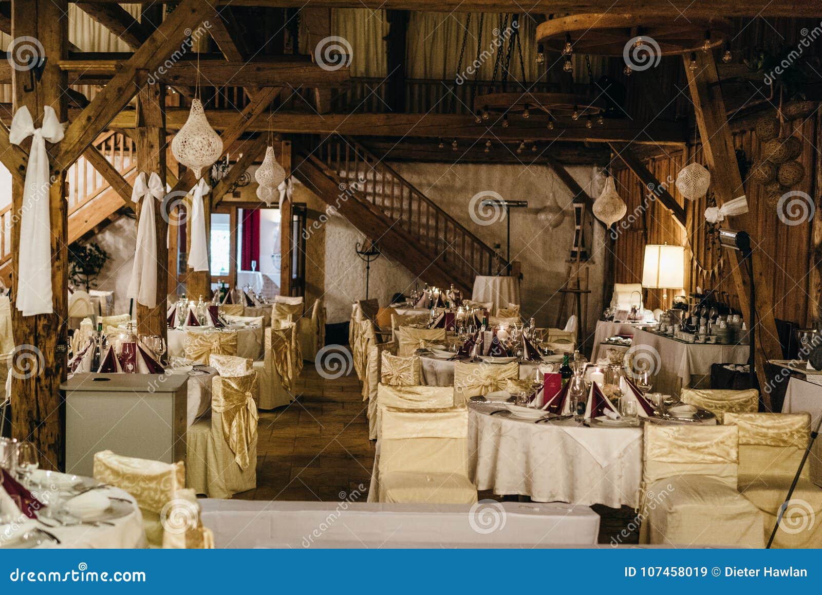 Rustical festive room stock image. Image of ceremony - 107458019