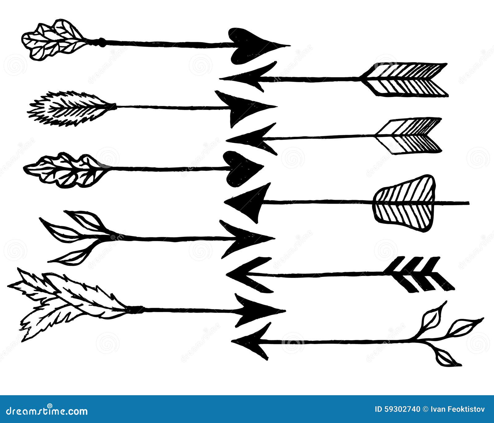 Rustieke pijlen vector illustratie. Illustration of pijl - 59302740