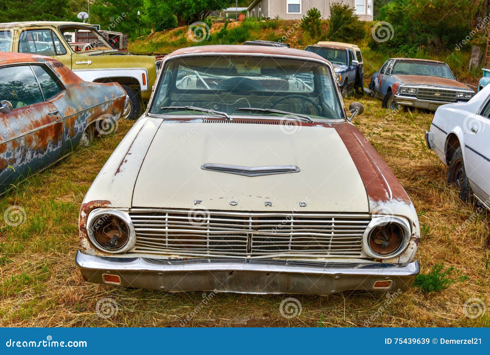 Rusting Car in Junk Yard editorial stock image. Image of outdoors ...