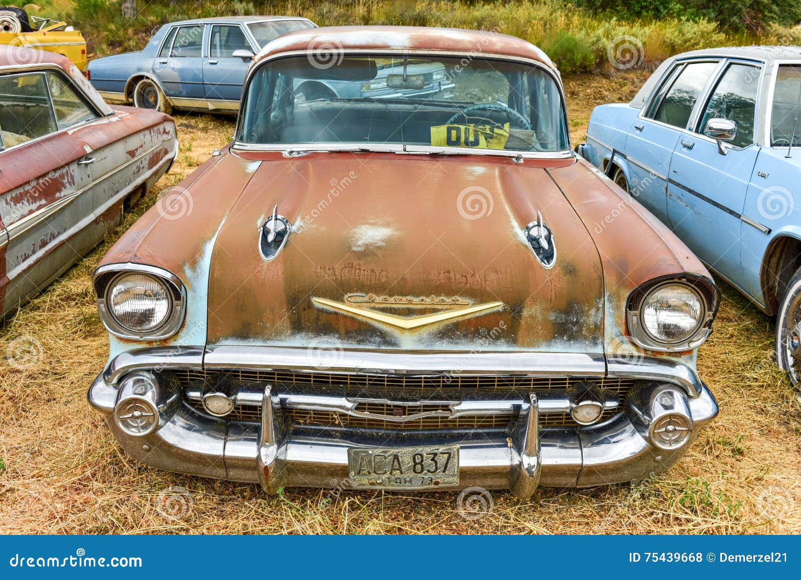Rusting Car in Junk Yard editorial stock photo. Image of junk - 75439668