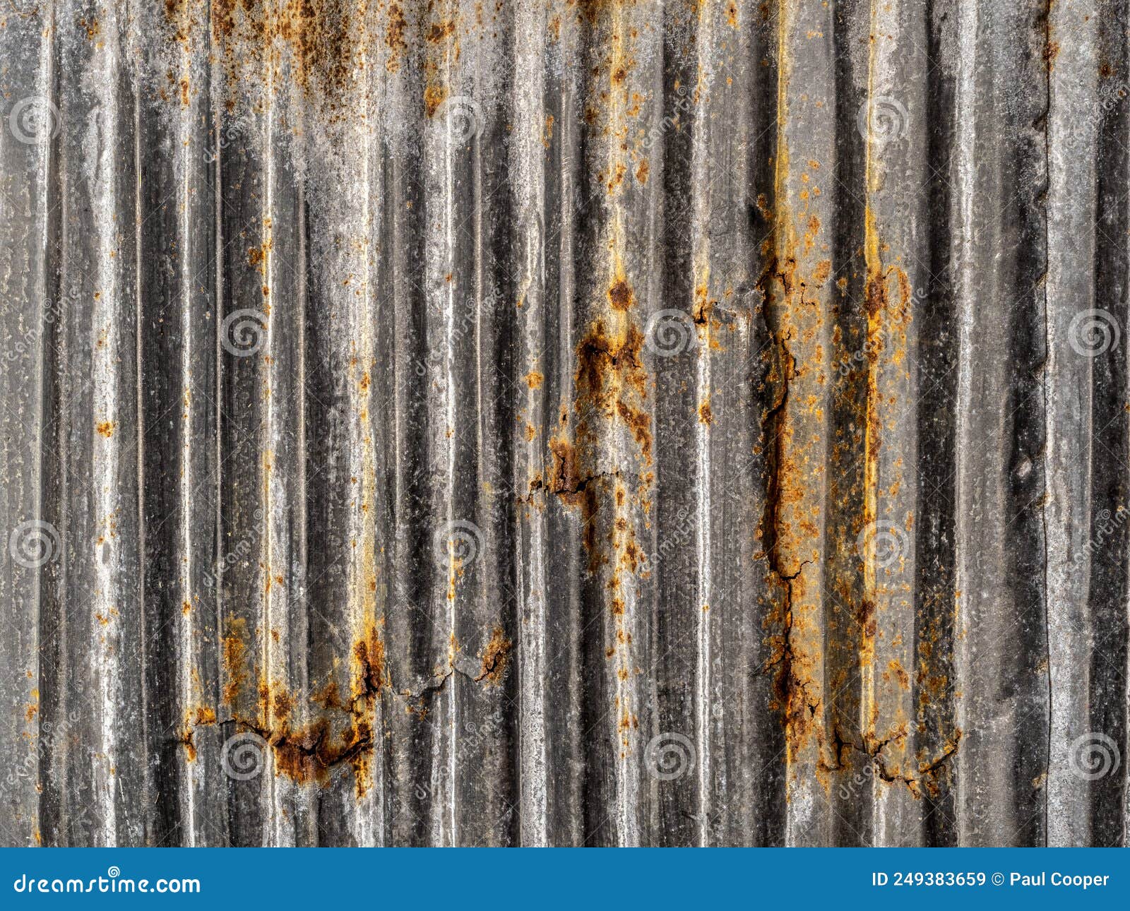 Rusting Corrugated Steel Sheet Stock Image - Image of industry, gray ...