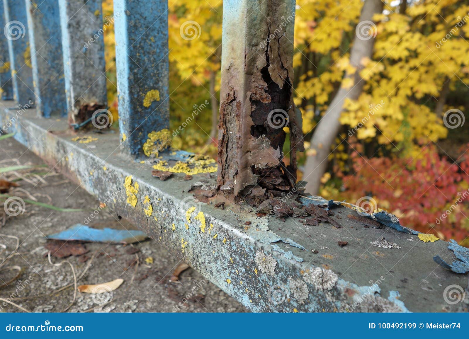 Rusting fence stock image. Image of damaged, autumn - 100492199