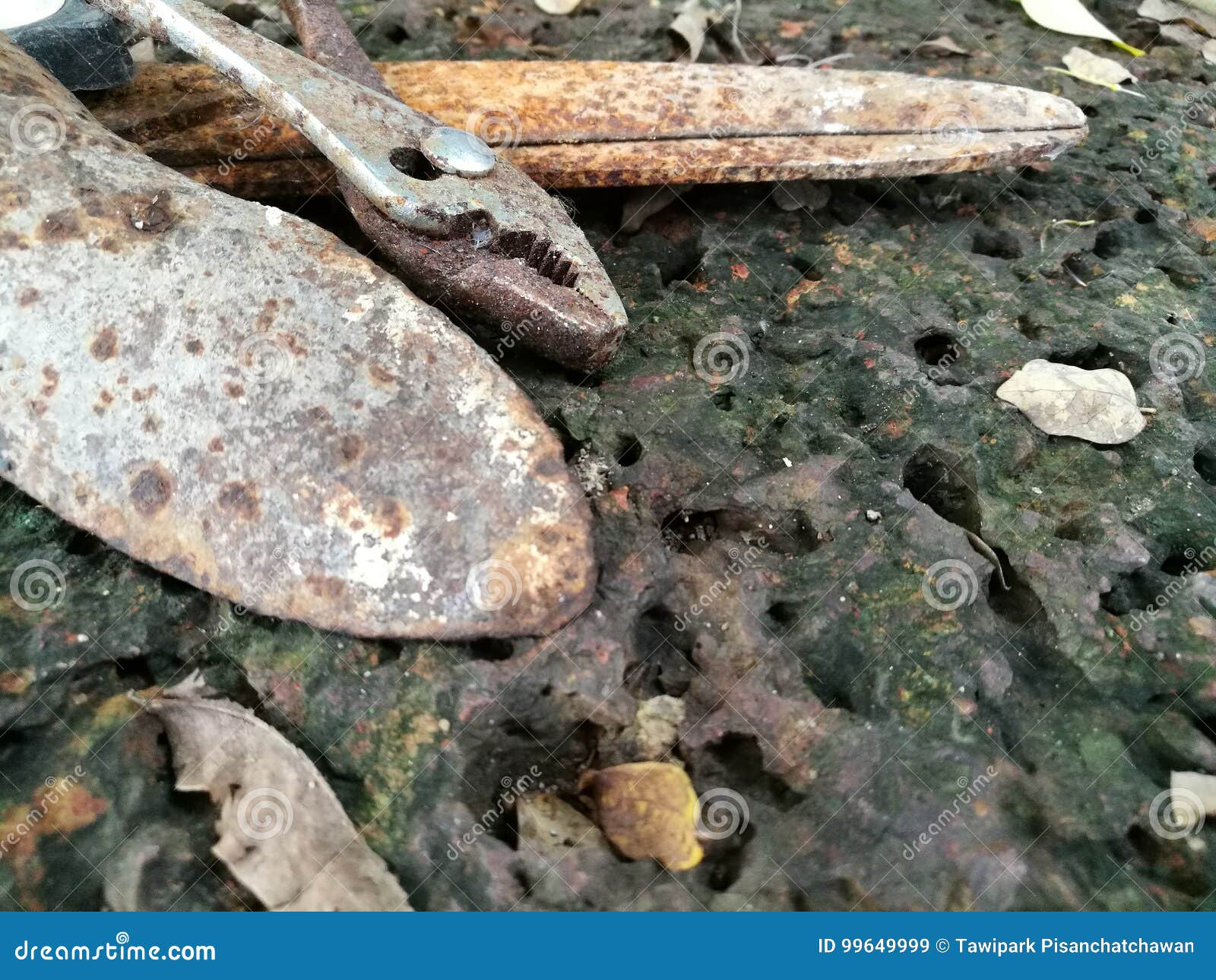 Rusting handicraft tools stock image. Image of pliers - 99649999