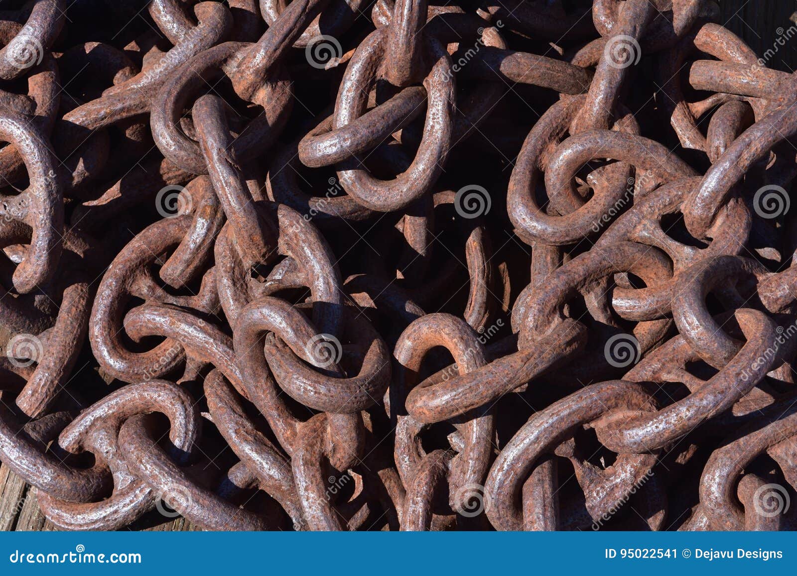 Rusting Iron Chain with Large Torvus Links for Marine Use Stock Image ...