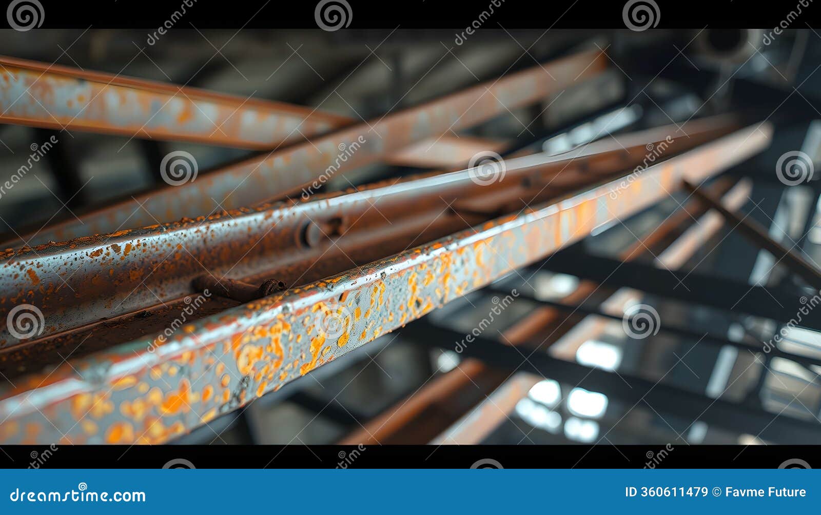 Rusting Metal Beams And Framework Industrial Architecture Stock Image ...