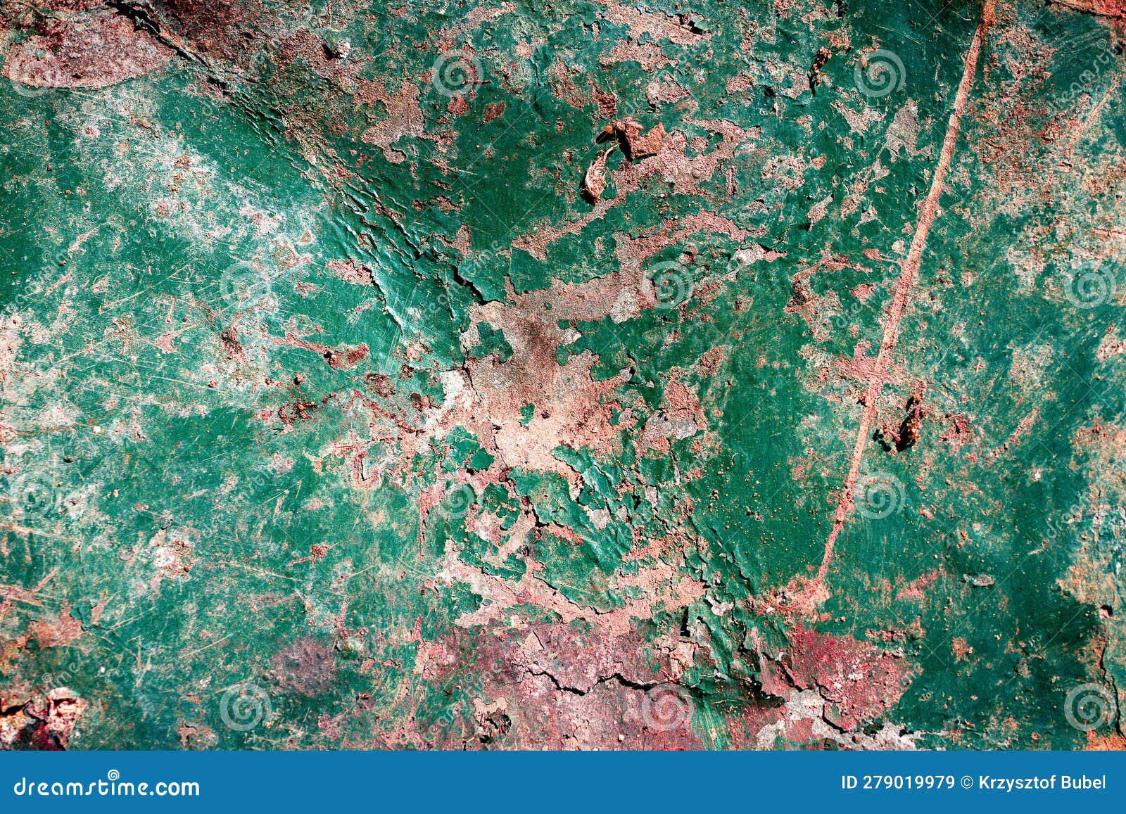 Rusting Old Metal Plate Painted with Green Paint Stock Image - Image of ...