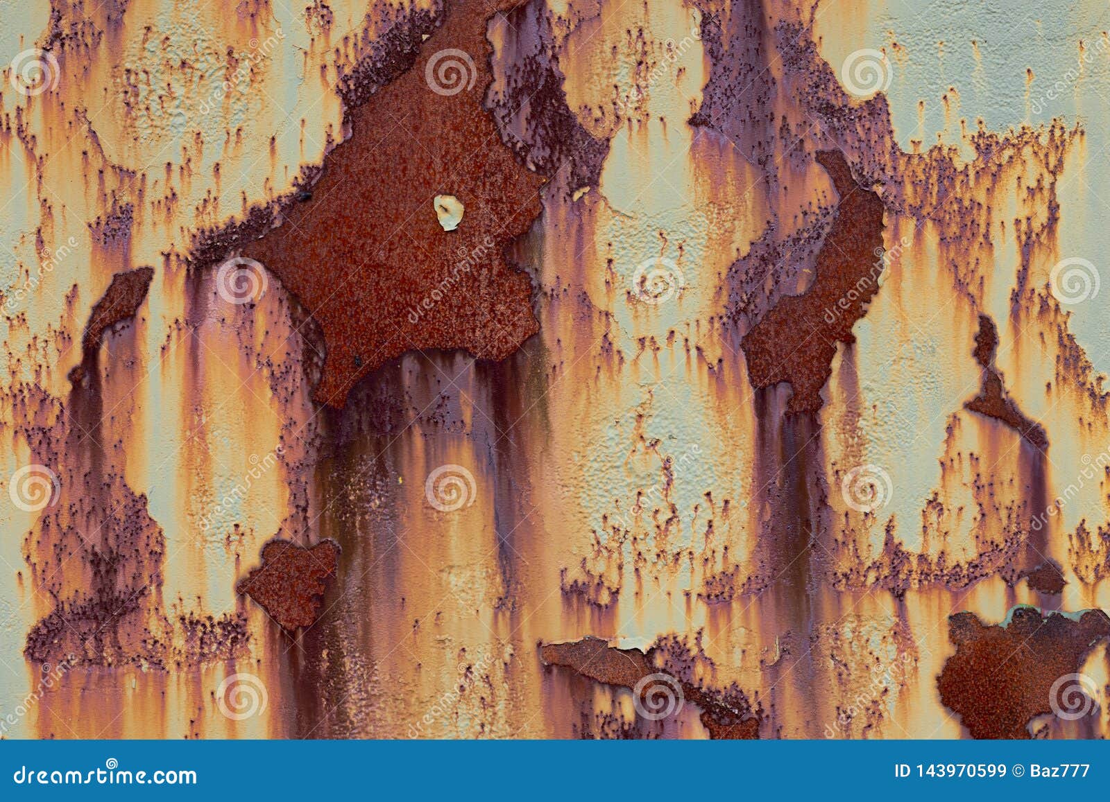 Rusting Painted Metal Panel Stock Image - Image of ferric, oxidised ...