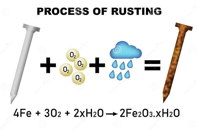 Rusting Process for Effect of Oxygen and Water on Iron Stock ...