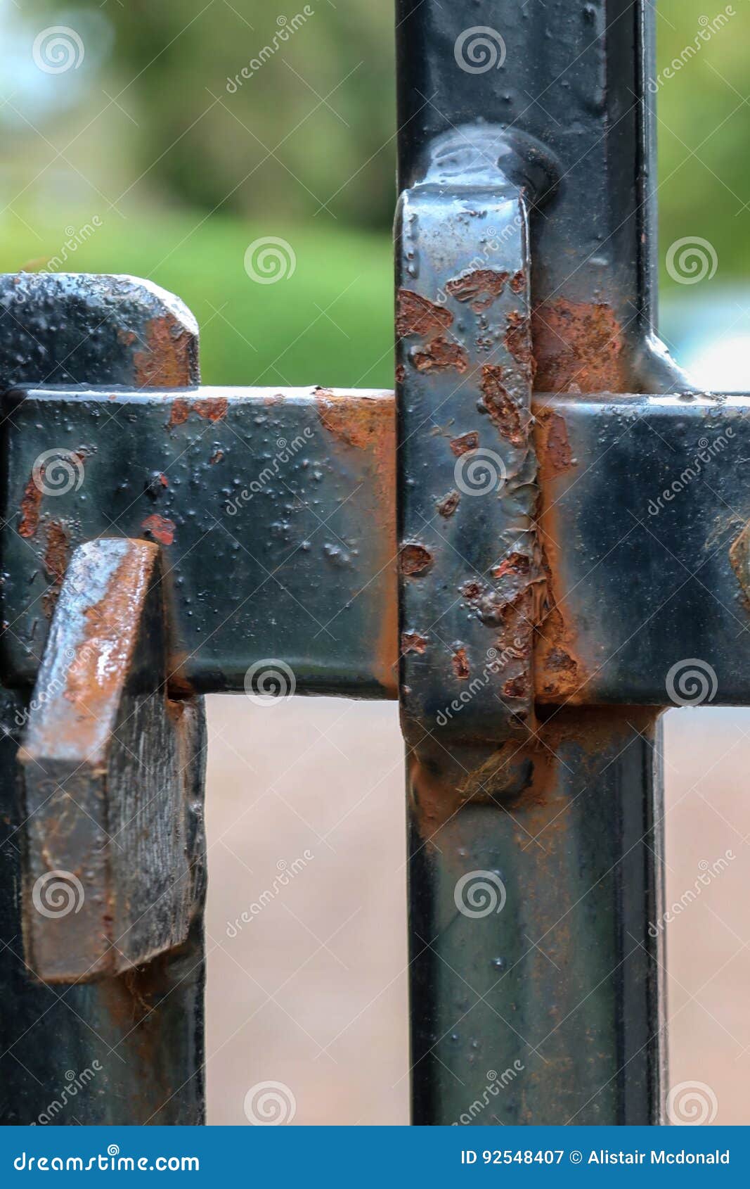 Rusting Steel Gate Latch stock image. Image of steel - 92548407