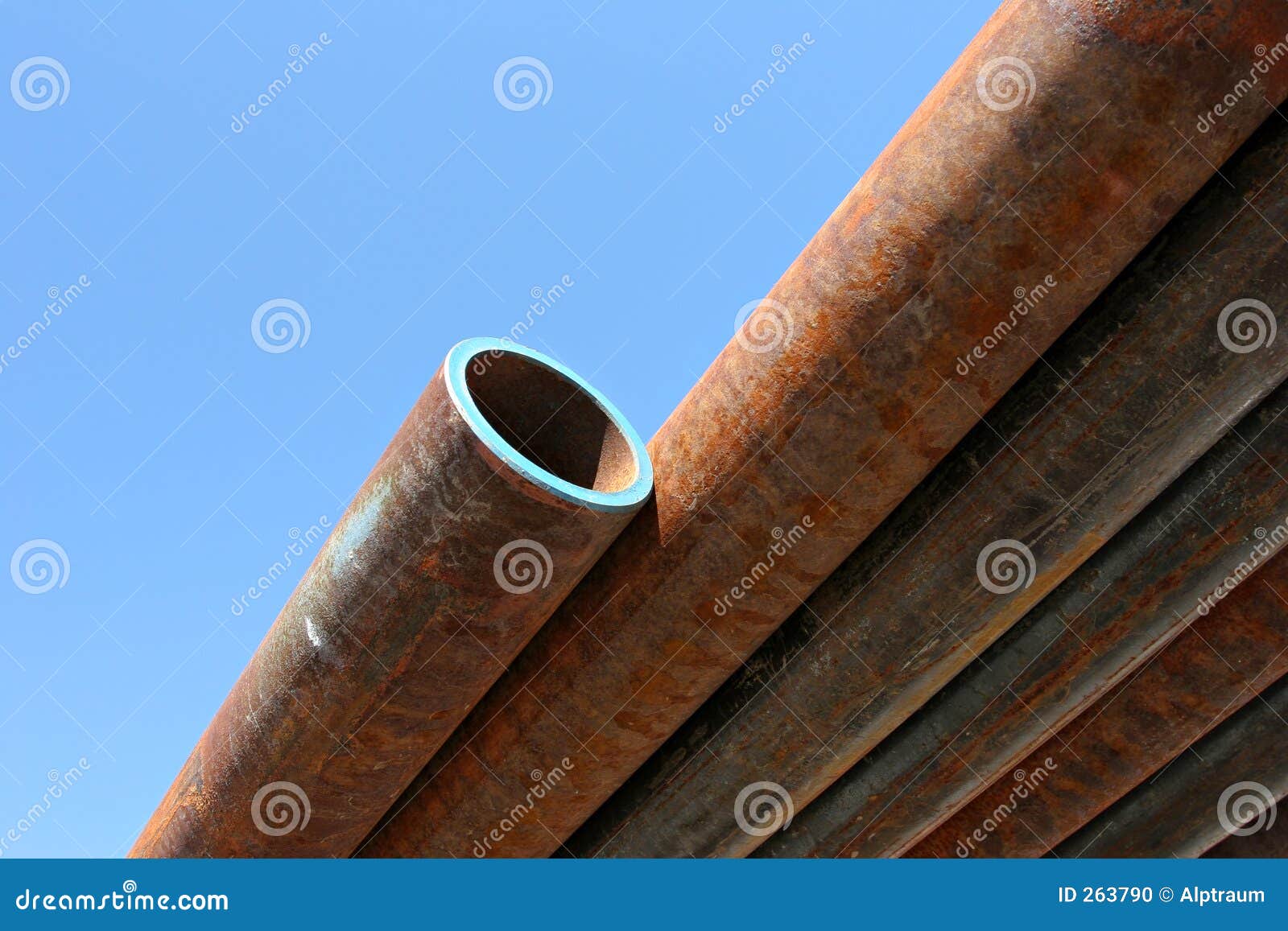 Rusting steel pipes stock photo. Image of lines, rings - 263790