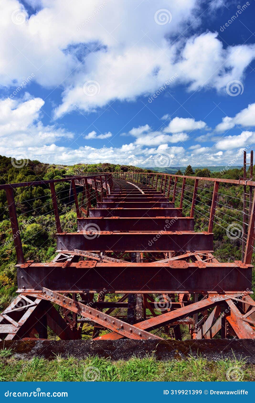 The Rusting Structural Beams of the Old Railway Bridge Stock Image ...