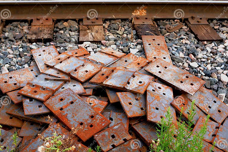 Rusting Train Track Components Stock Image - Image of transport, rust ...
