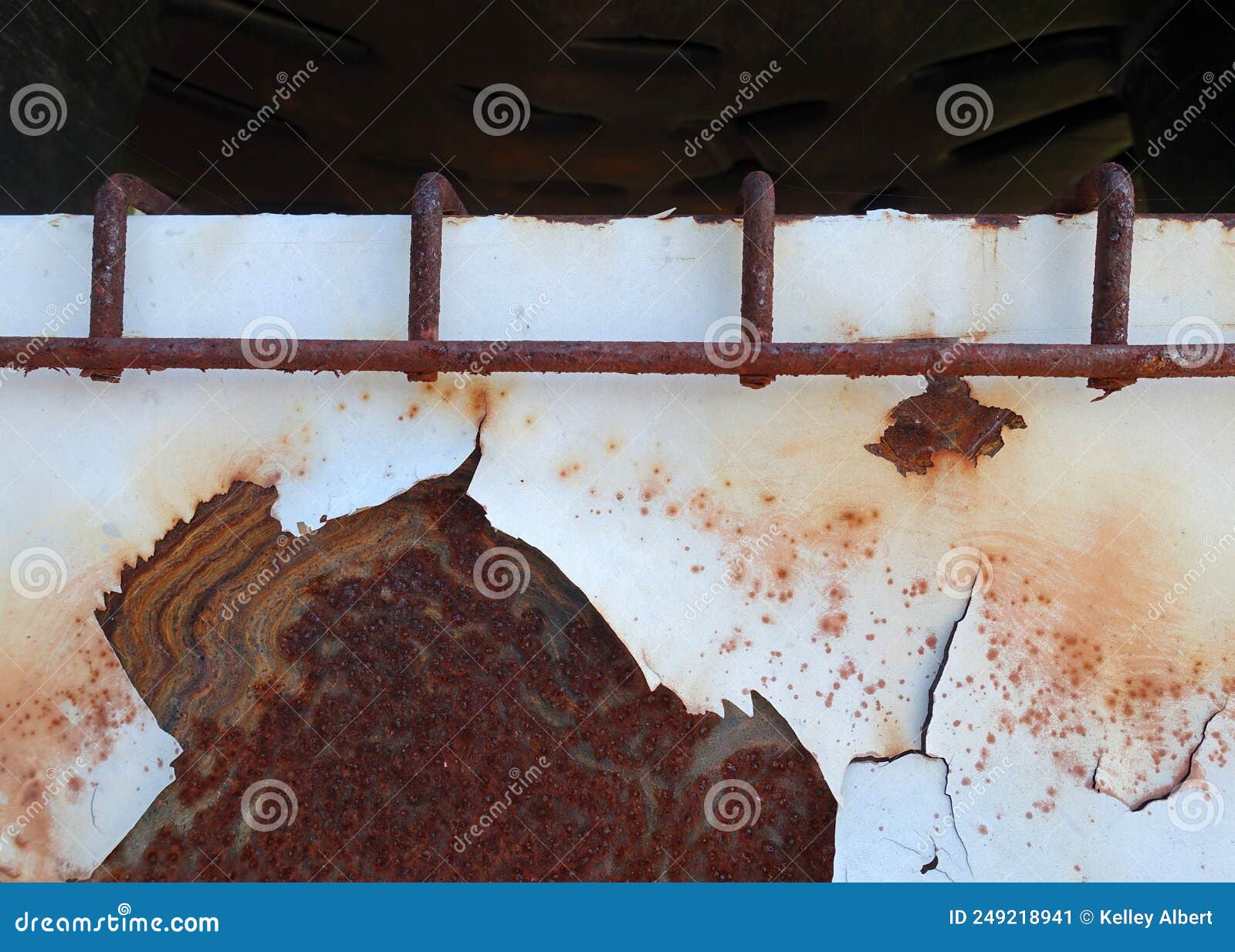 Rusting Wall with Peeling White Paint Stock Image - Image of texture ...