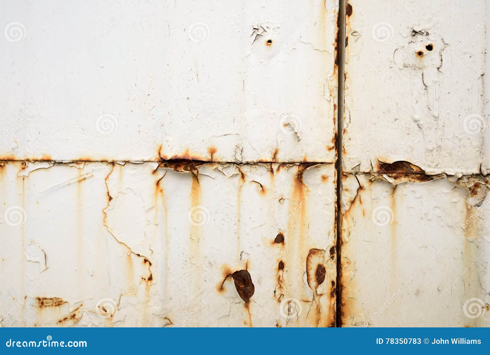 Rusting White Painted Metal Sheet Surface Stock Image - Image of rust ...