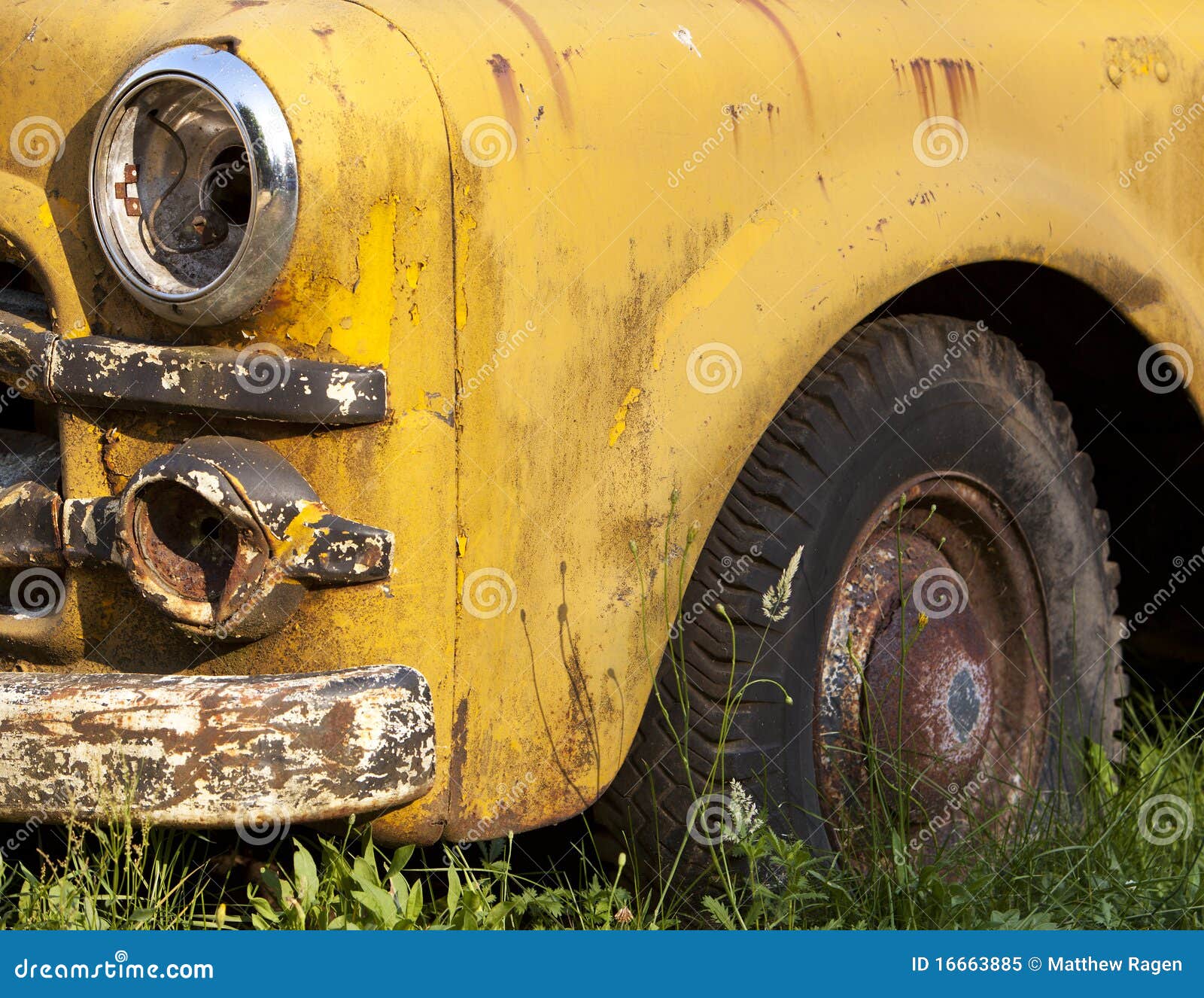 Rusting Yellow Truck Detail Stock Image - Image of rusted, yellow: 16663885