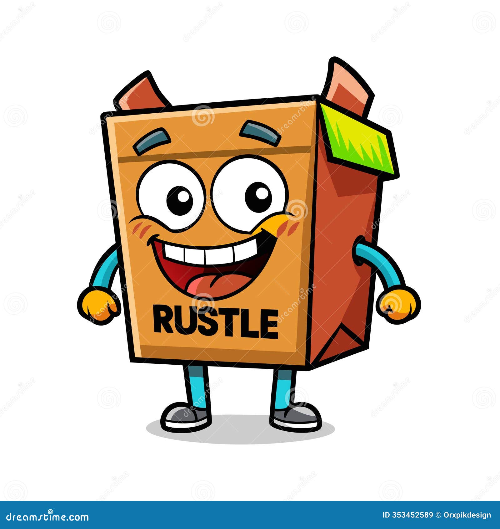 Rustle the Cardboard Box Animated Character Design Stock Vector ...