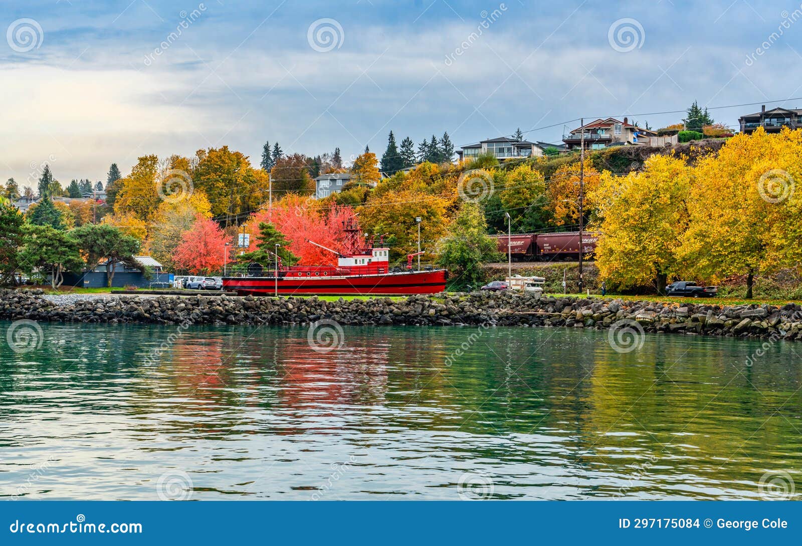 Ruston Autumn Waterfront 7 stock photo. Image of waterfront - 297175084