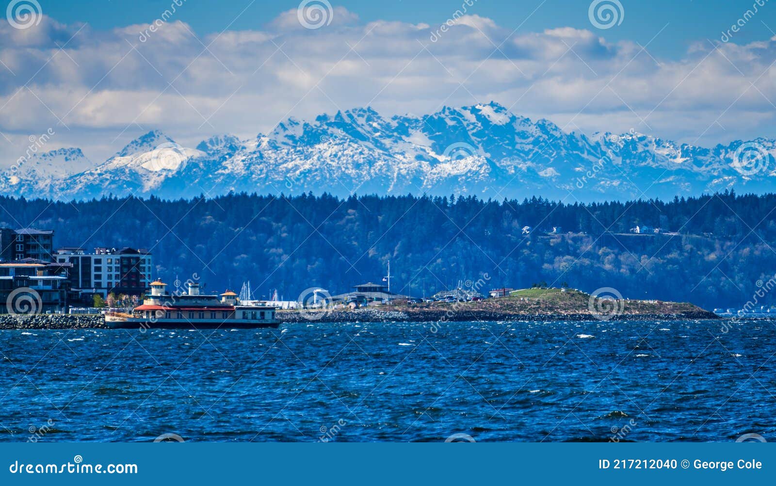 Ruston Waterfront and Olympics 5 Stock Photo - Image of olympic, state ...