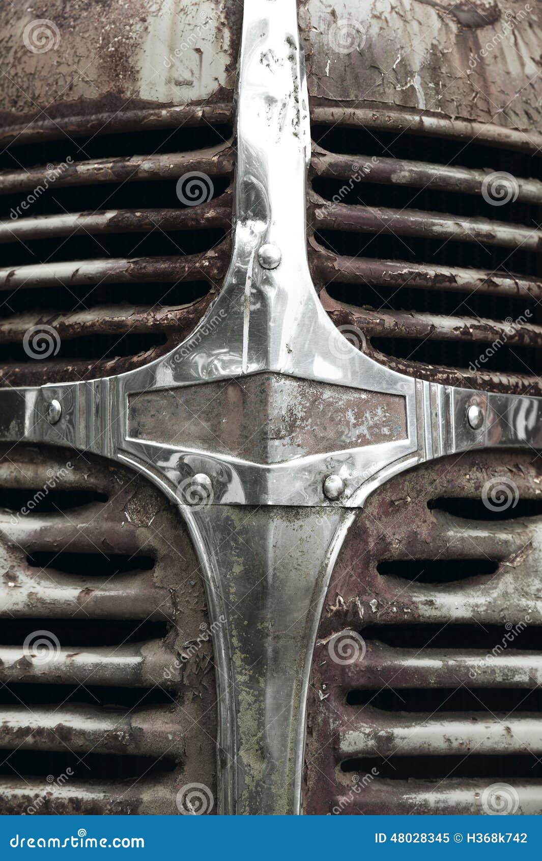 Rusty Abandoned Automobile Grill in Vertical Format Stock Image - Image ...