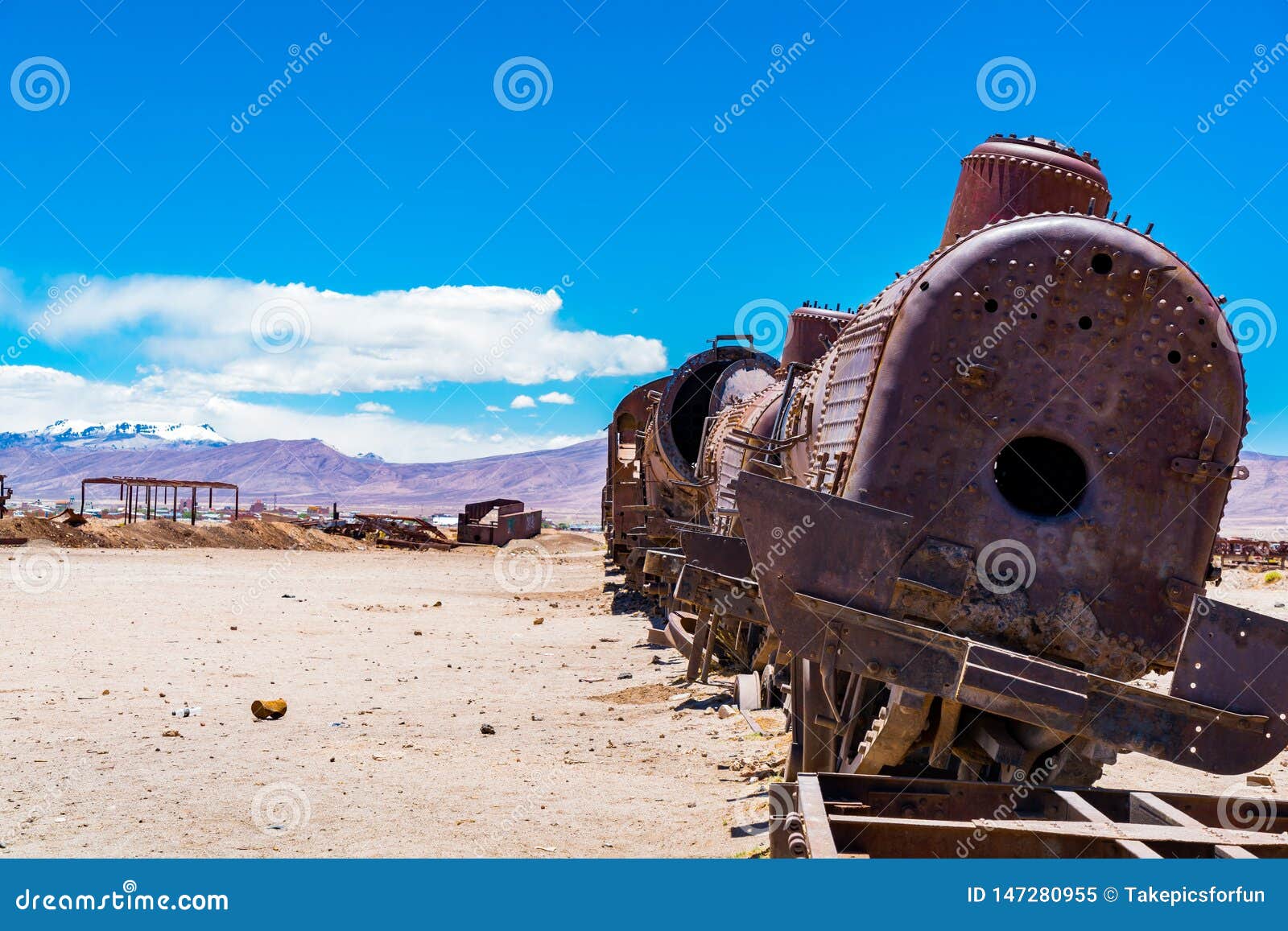 Rusty Abandoned Old Trains in the Train Cemetry at Uyuni Desert Stock ...