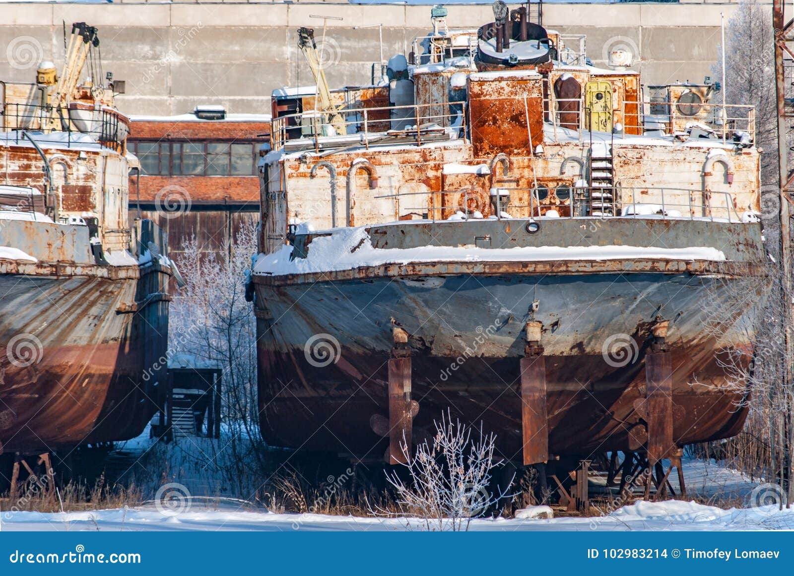 Rusty Abandoned River Ships Stock Photo - Image of metal, steel: 102983214