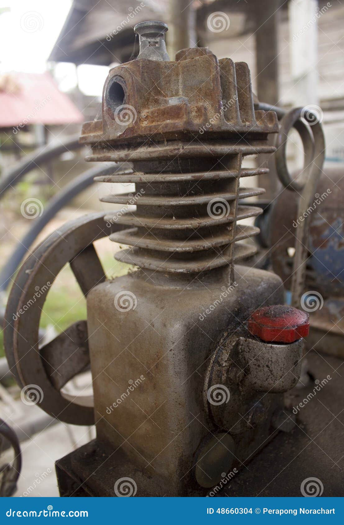 Rusty air compressor stock photo. Image of gauges, technology - 48660304