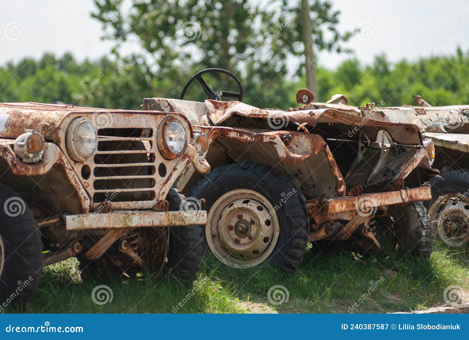 Rusty american jeeps stock image. Image of american - 240387587
