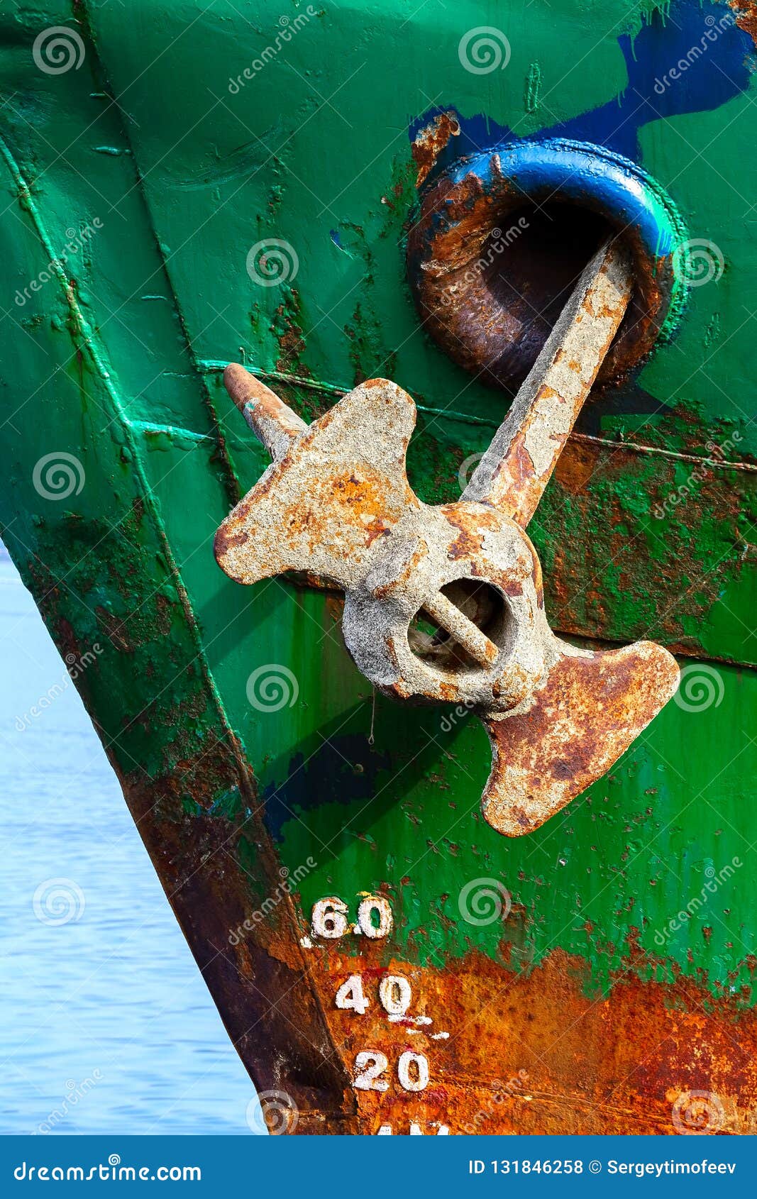 Rusty anchor stock photo. Image of ocean, transport - 131846258