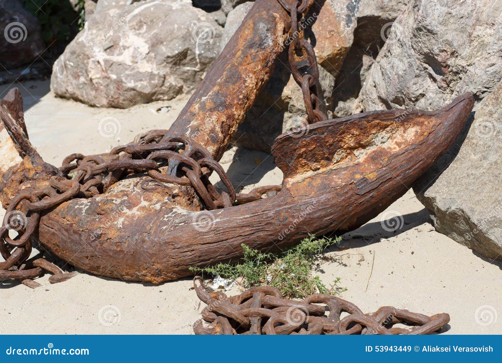 Rusty anchor stock image. Image of nautical, dirty, marine - 53943449