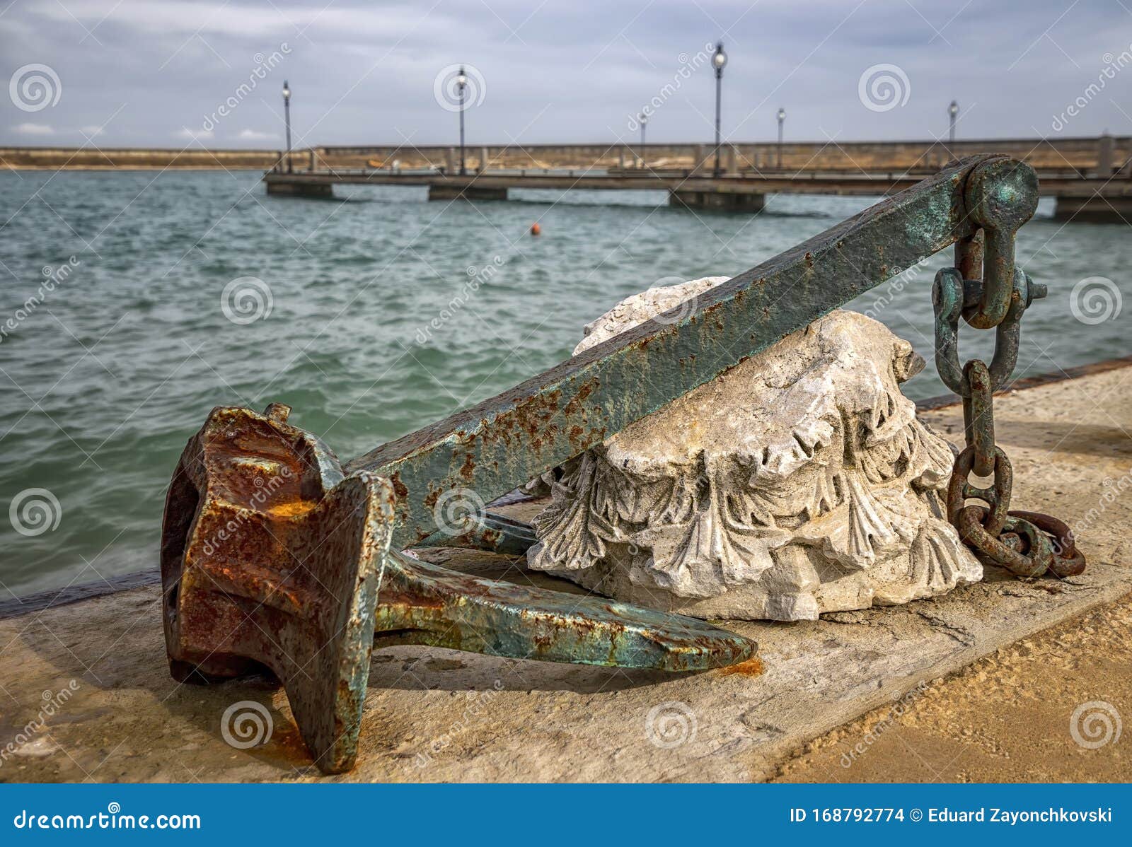 Rusty Anchor Like a Harbor Decoration Stock Photo - Image of anchoring ...