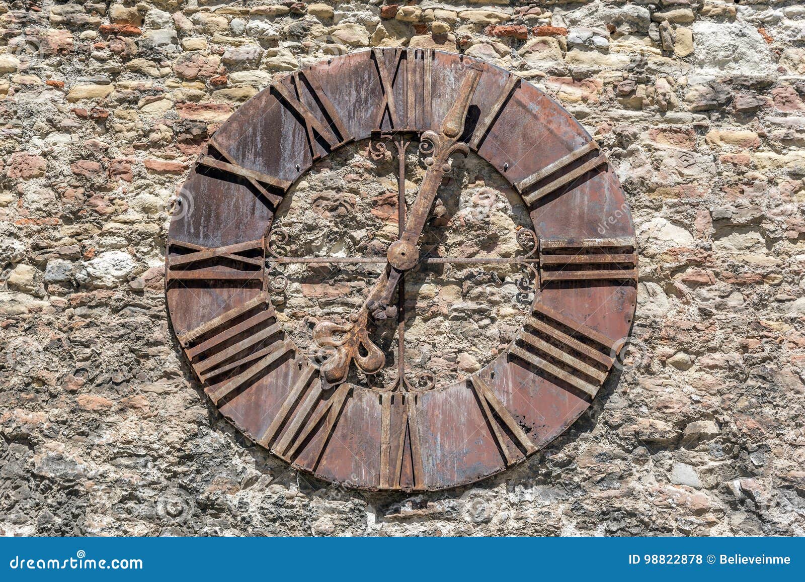 Rusty ancient clock. stock photo. Image of vintage, classic - 98822878