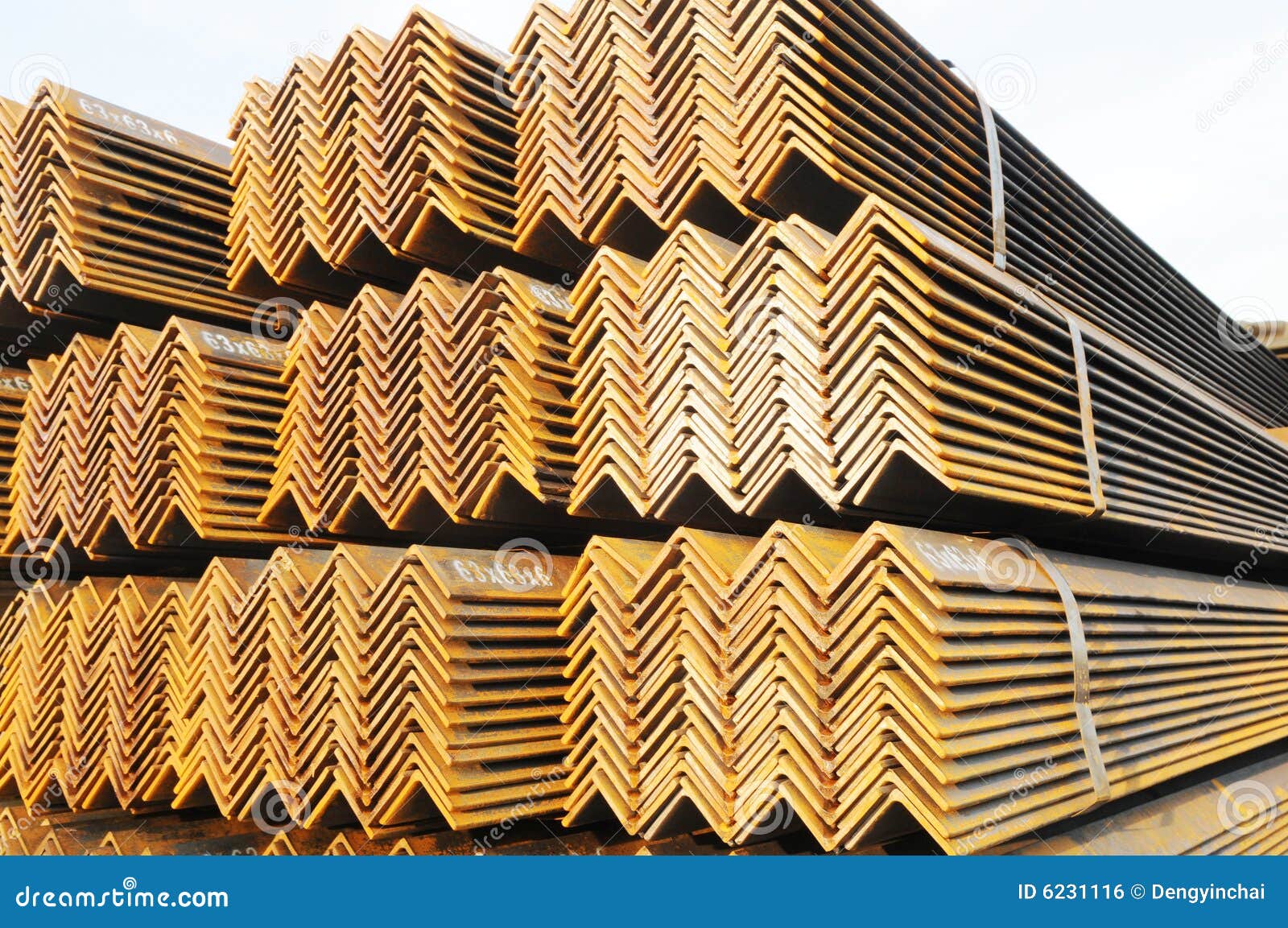 The Rusty Angle Steel Bars Pile Stock Photo - Image of industrial ...