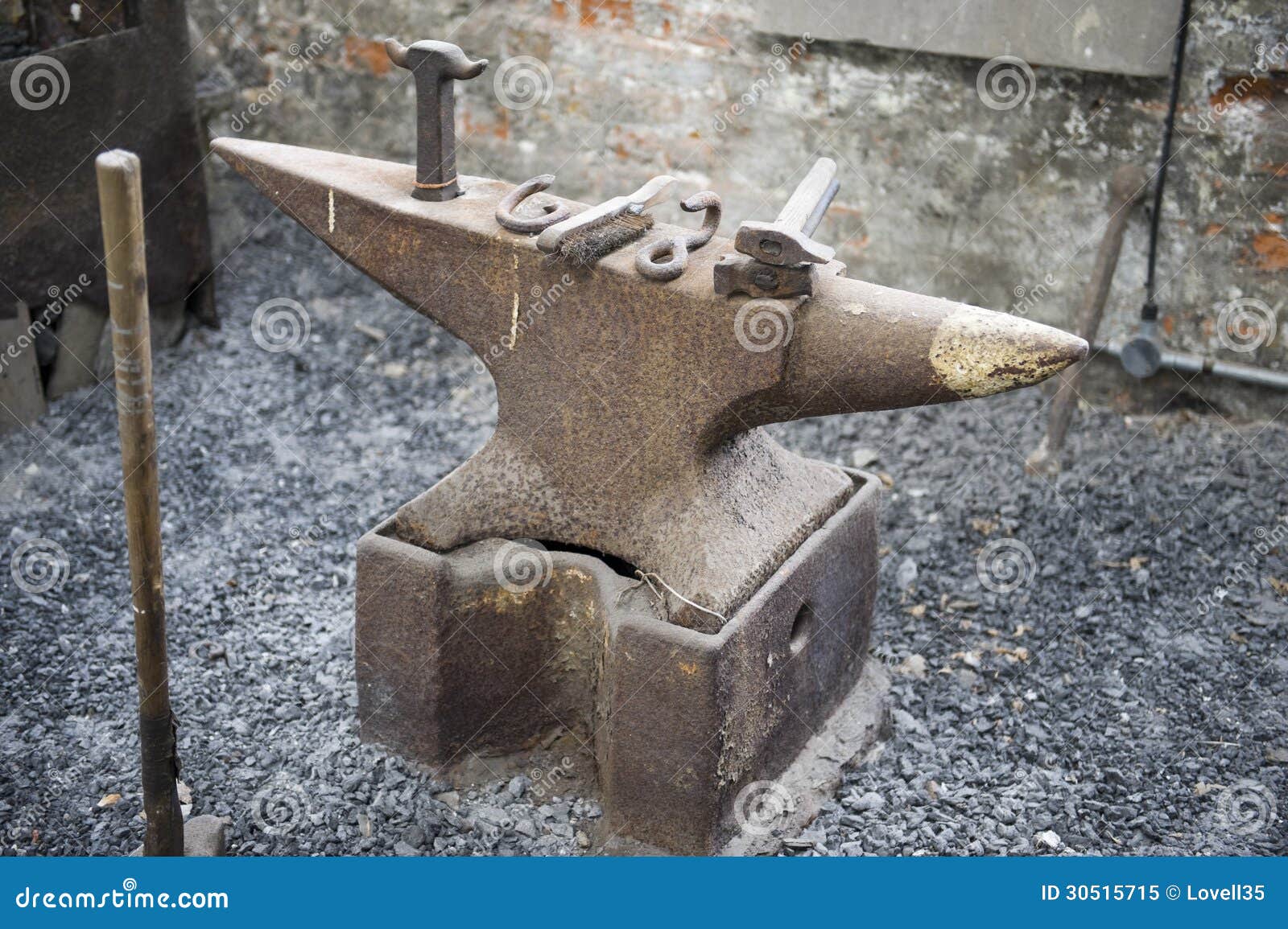 Rusty anvil in workshop stock image. Image of factory - 30515715