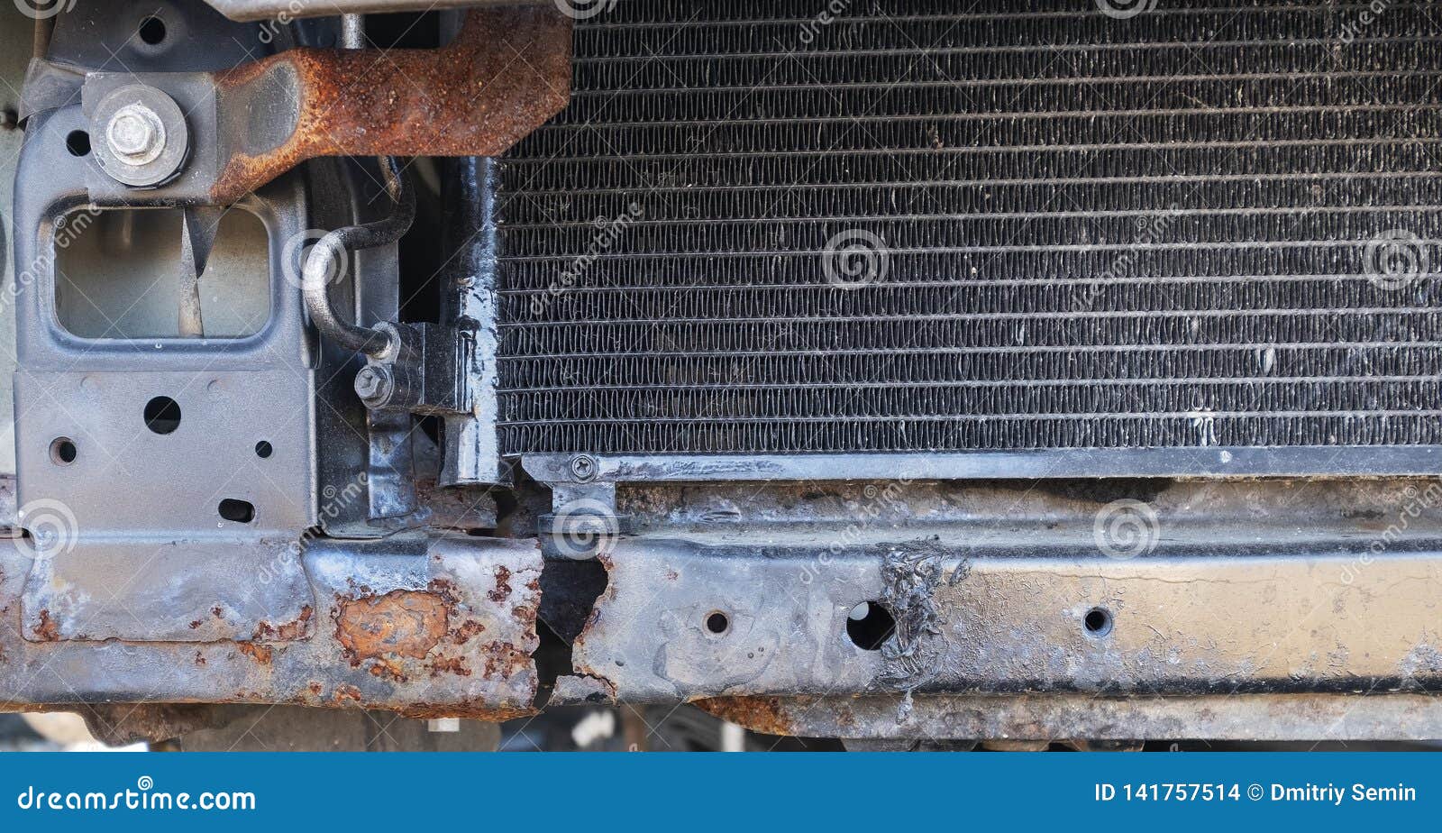 Rusty Arch of an Old Car. Rotten Metal on the Car. a Hole from Rust on ...