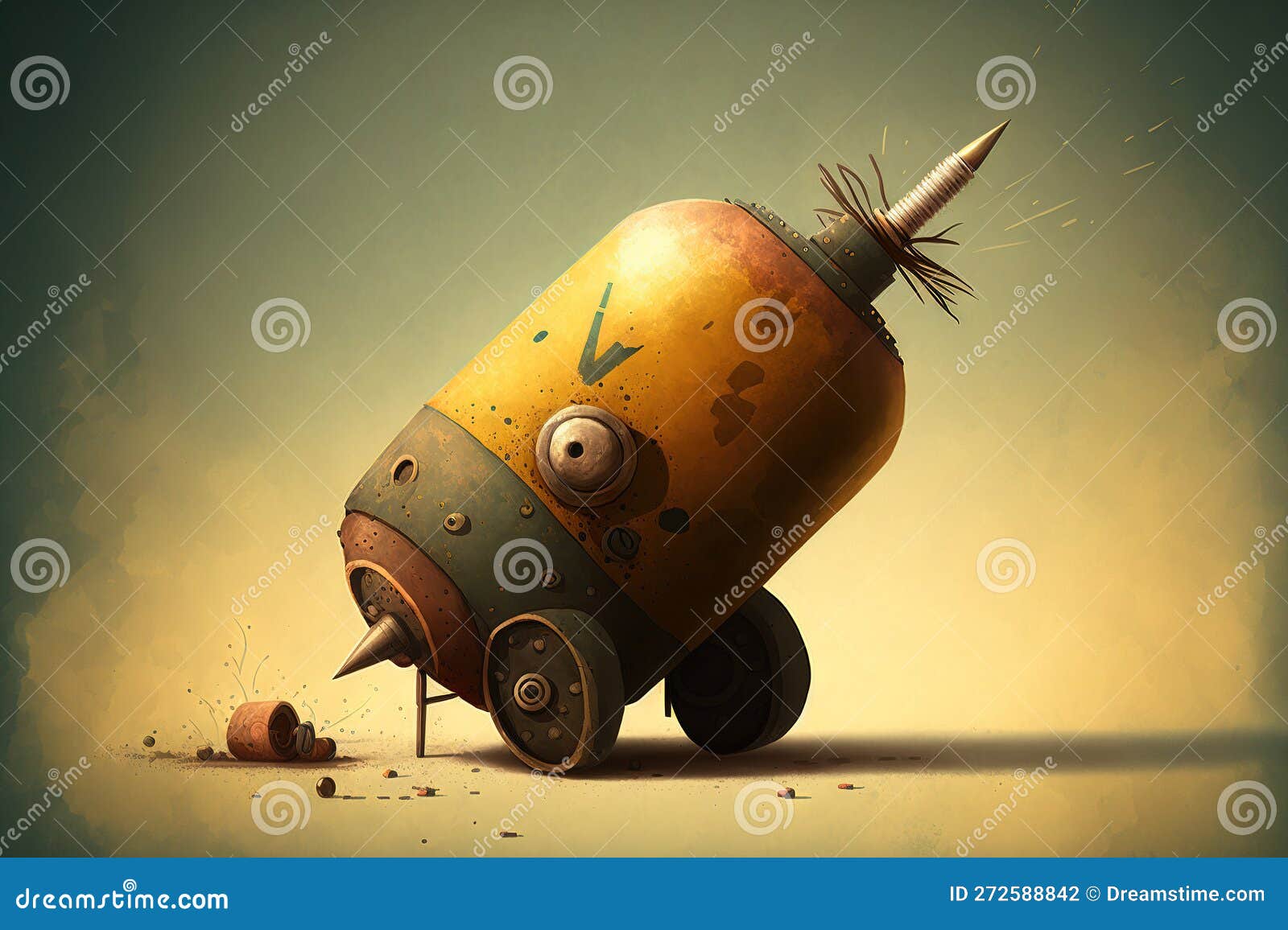 Rusty Artillery Shell Bomb from the Past Stock Illustration ...