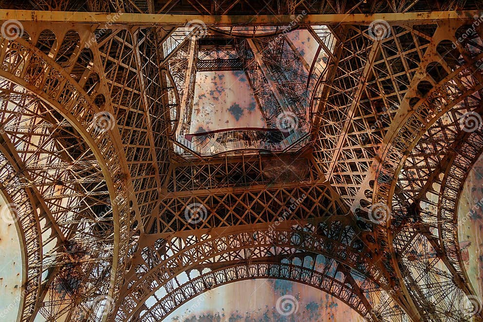 Rusty Background with Eiffel Tower 2 Stock Photo - Image of burst ...