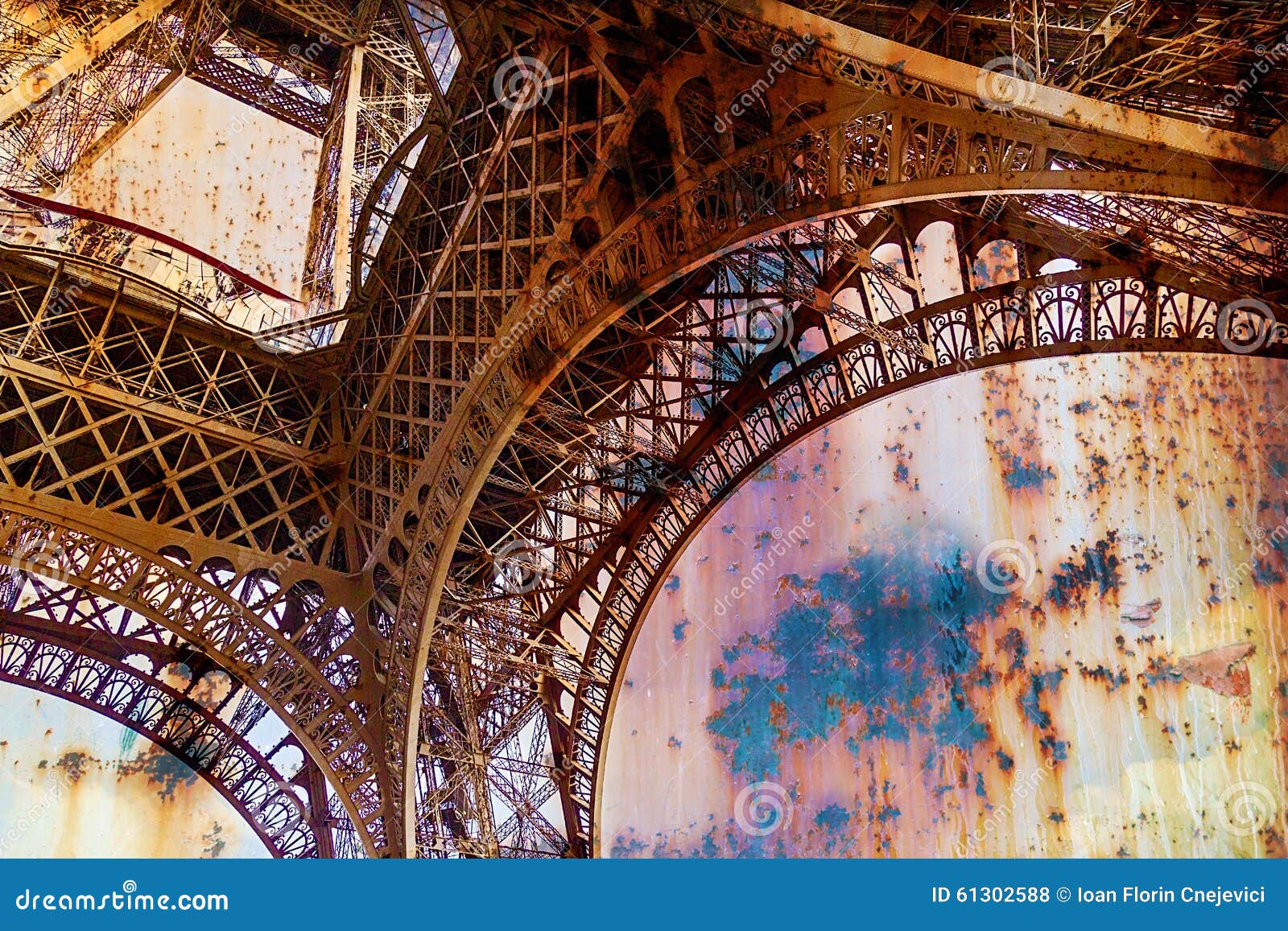 Rusty Background with Eiffel Tower 1 Stock Photo - Image of aged ...