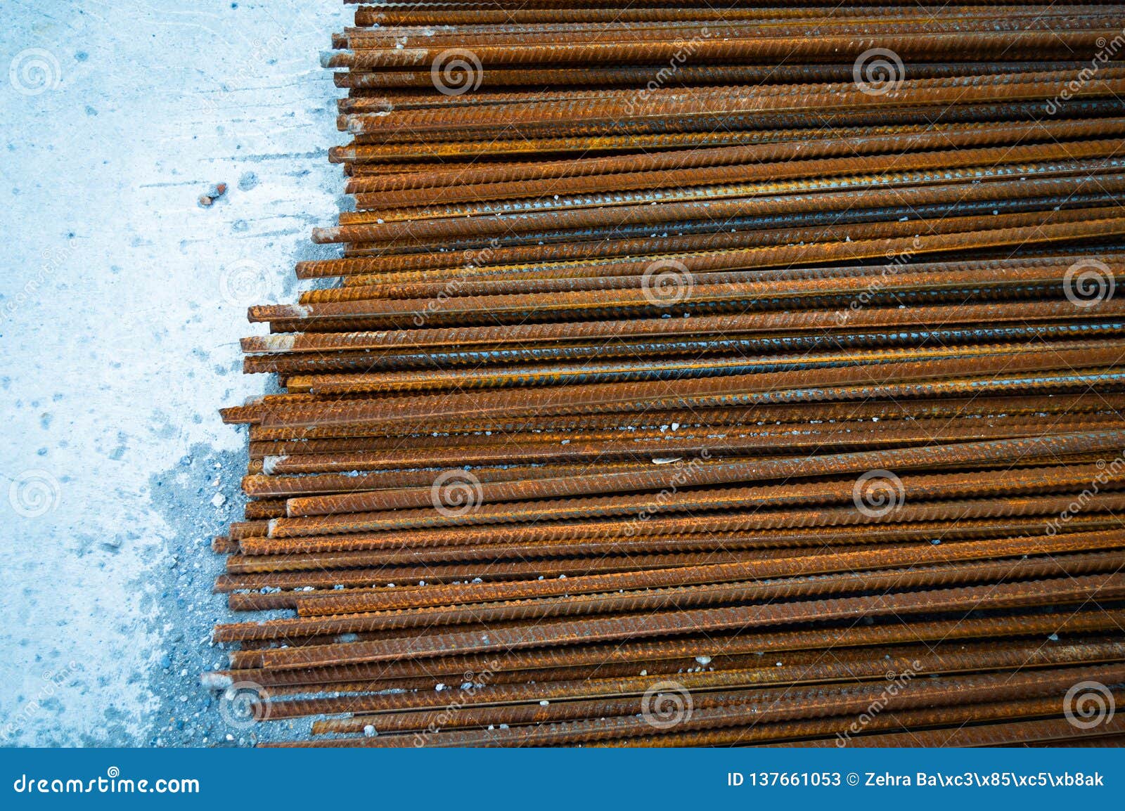 Rusty Bar Construction Iron in Bulk Stock Image - Image of build ...