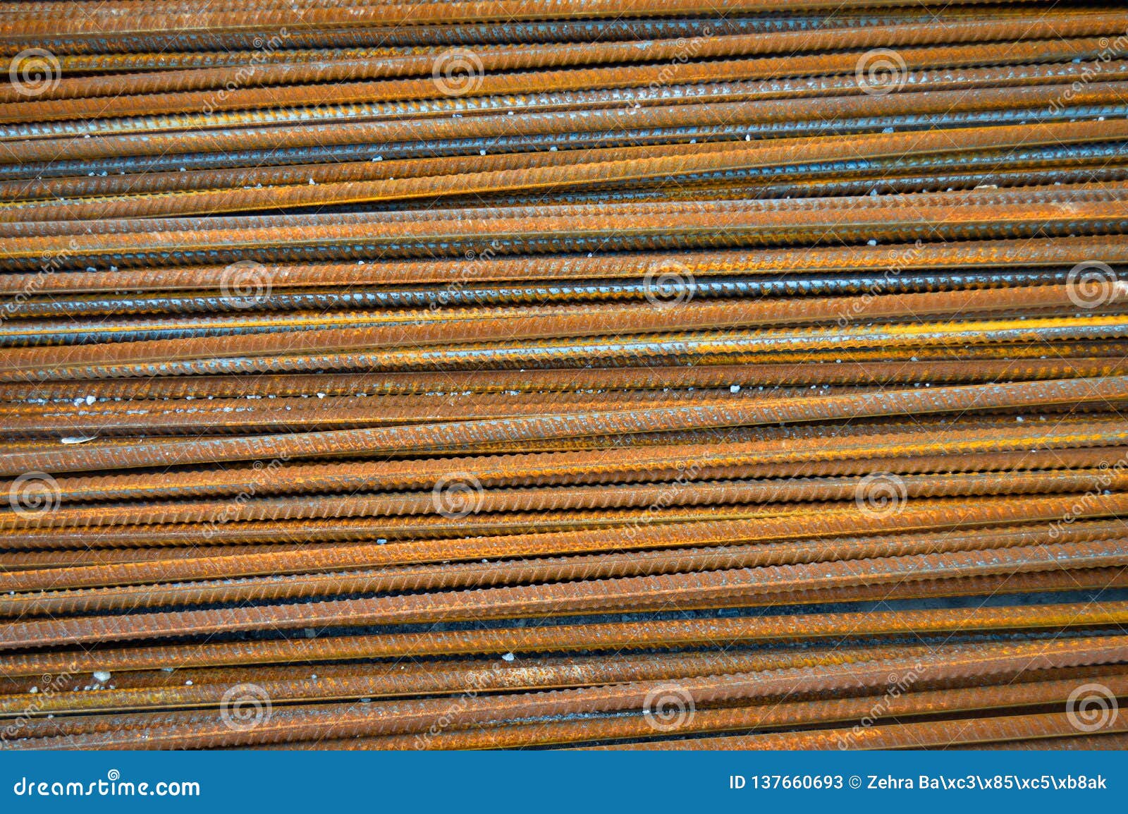 Rusty Bar Construction Iron in Bulk Stock Image - Image of line, iron ...