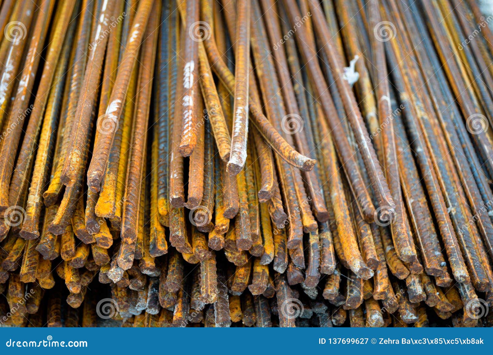 Rusty Bar Construction Iron in Bulk Stock Image - Image of industry ...