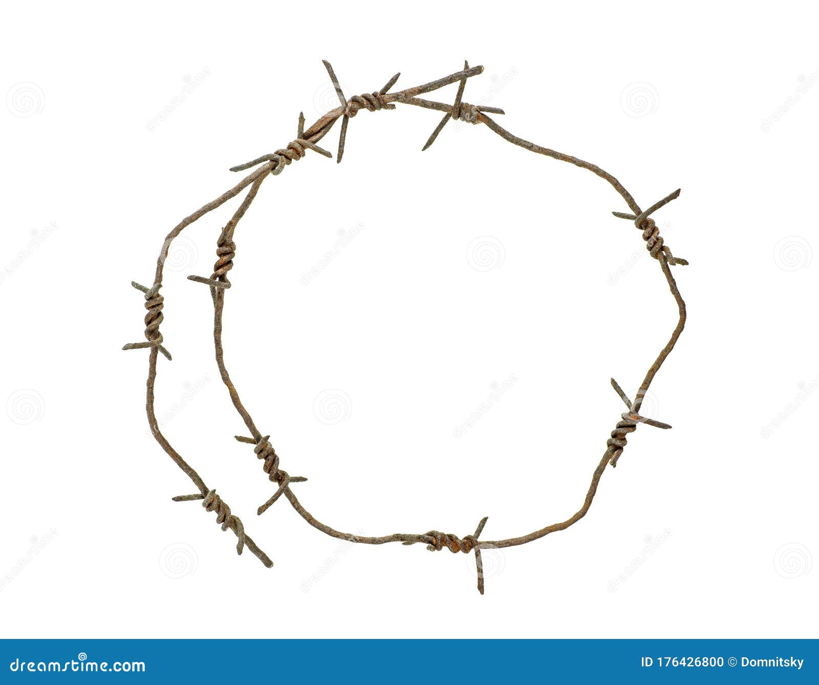 Rusty Barbed Wire Circle Isolated on White Background Stock Photo ...