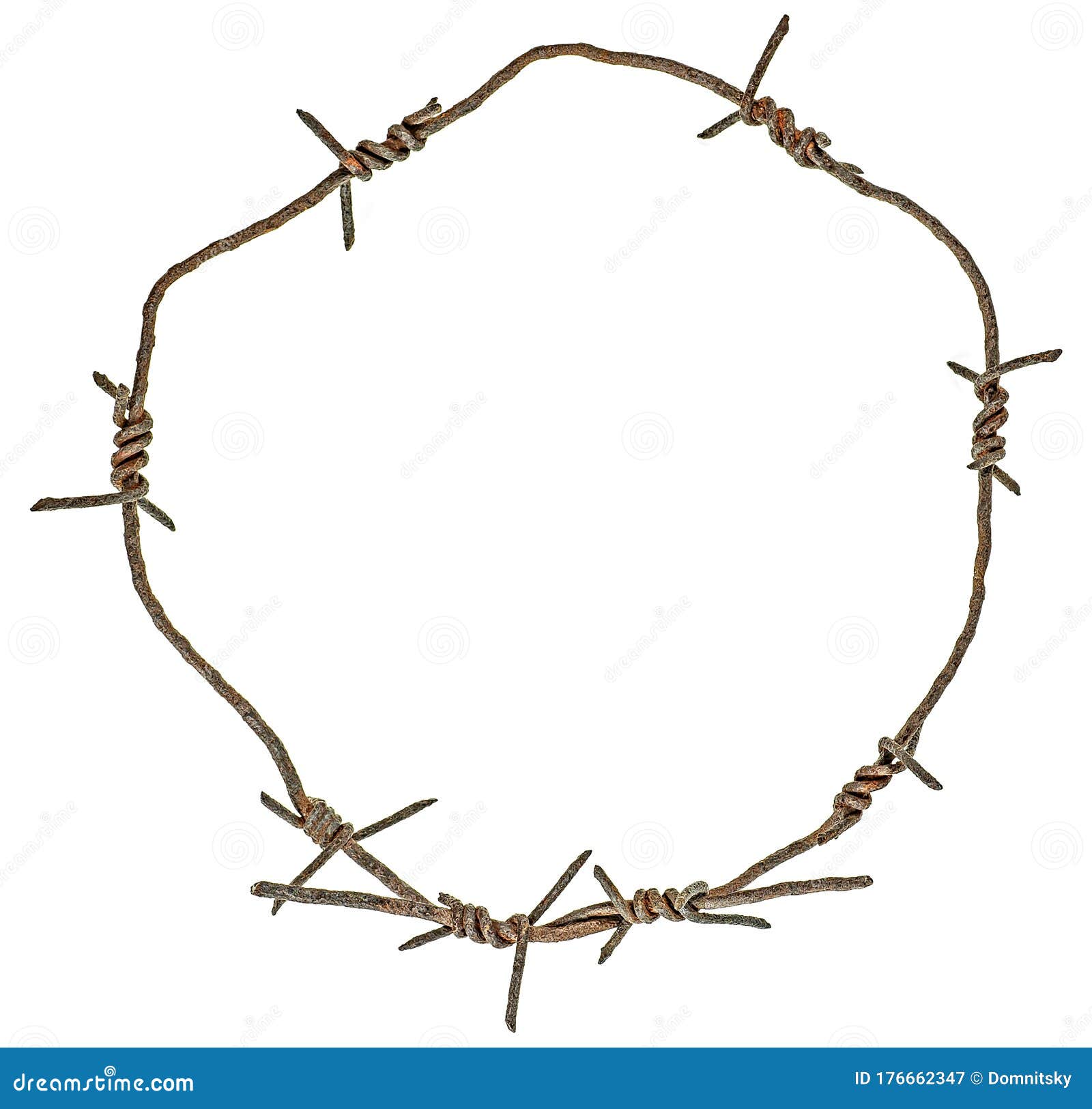 Rusty Barbed Wire Circle Isolated on White Background Stock Image ...