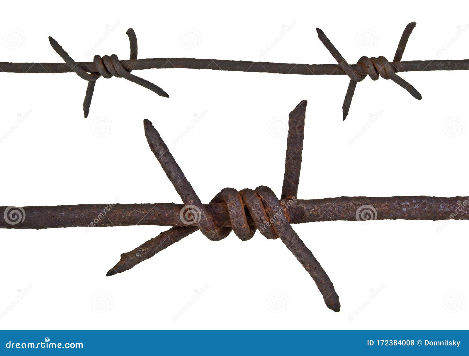 Rusty Barbed Wire on White Background Stock Photo - Image of base, camp ...