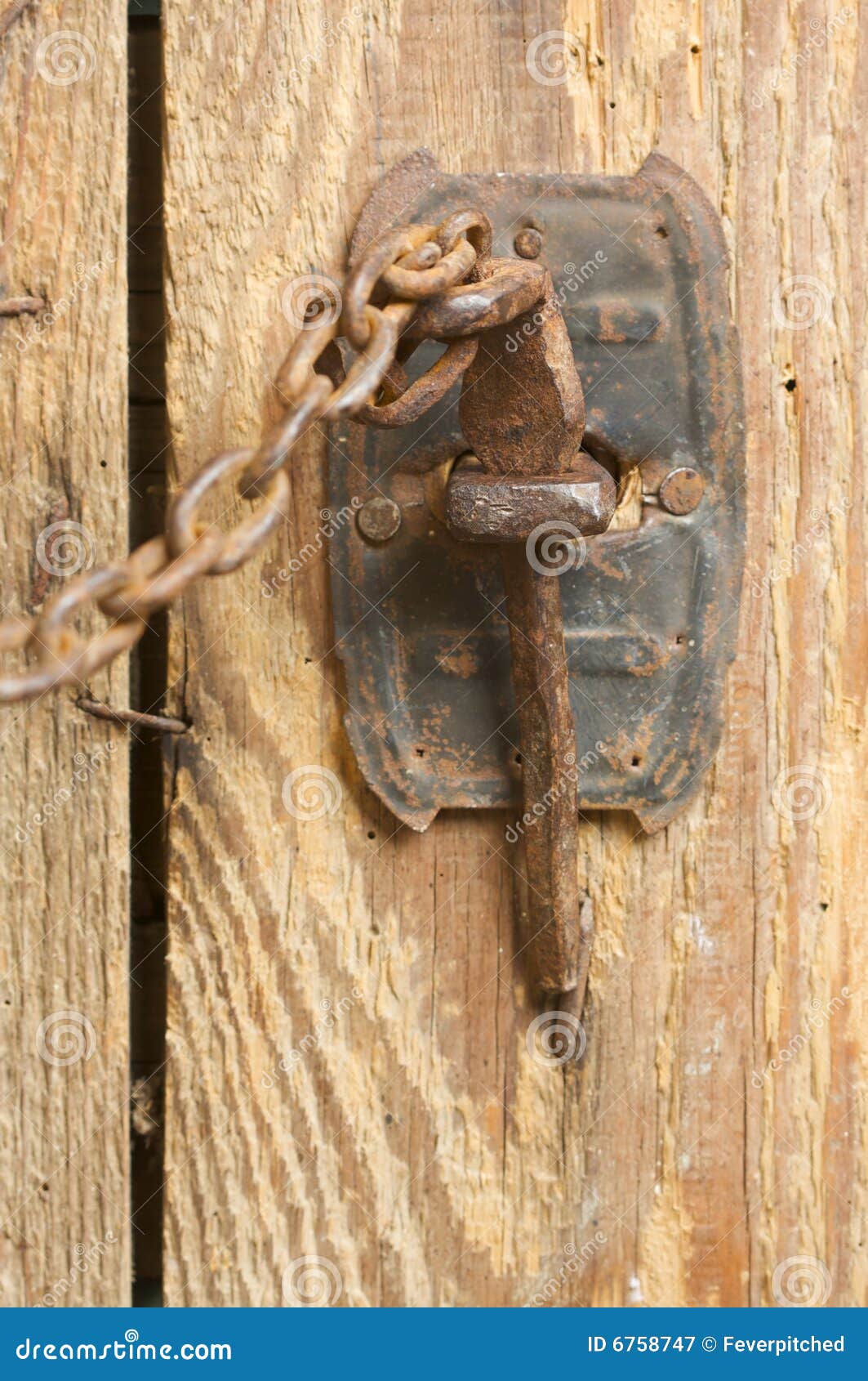 Rusty Barn Door Latch and Chain Stock Image - Image of detail, rugged ...